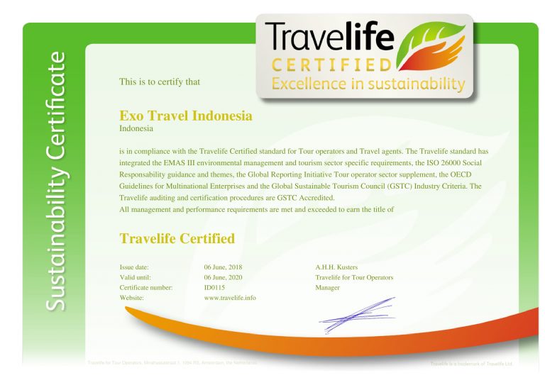 Sustainability certifications – EXO